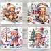 Watercolor Gingerbread Man Skating and Sledding Fun | Sublimation 4x4 ...