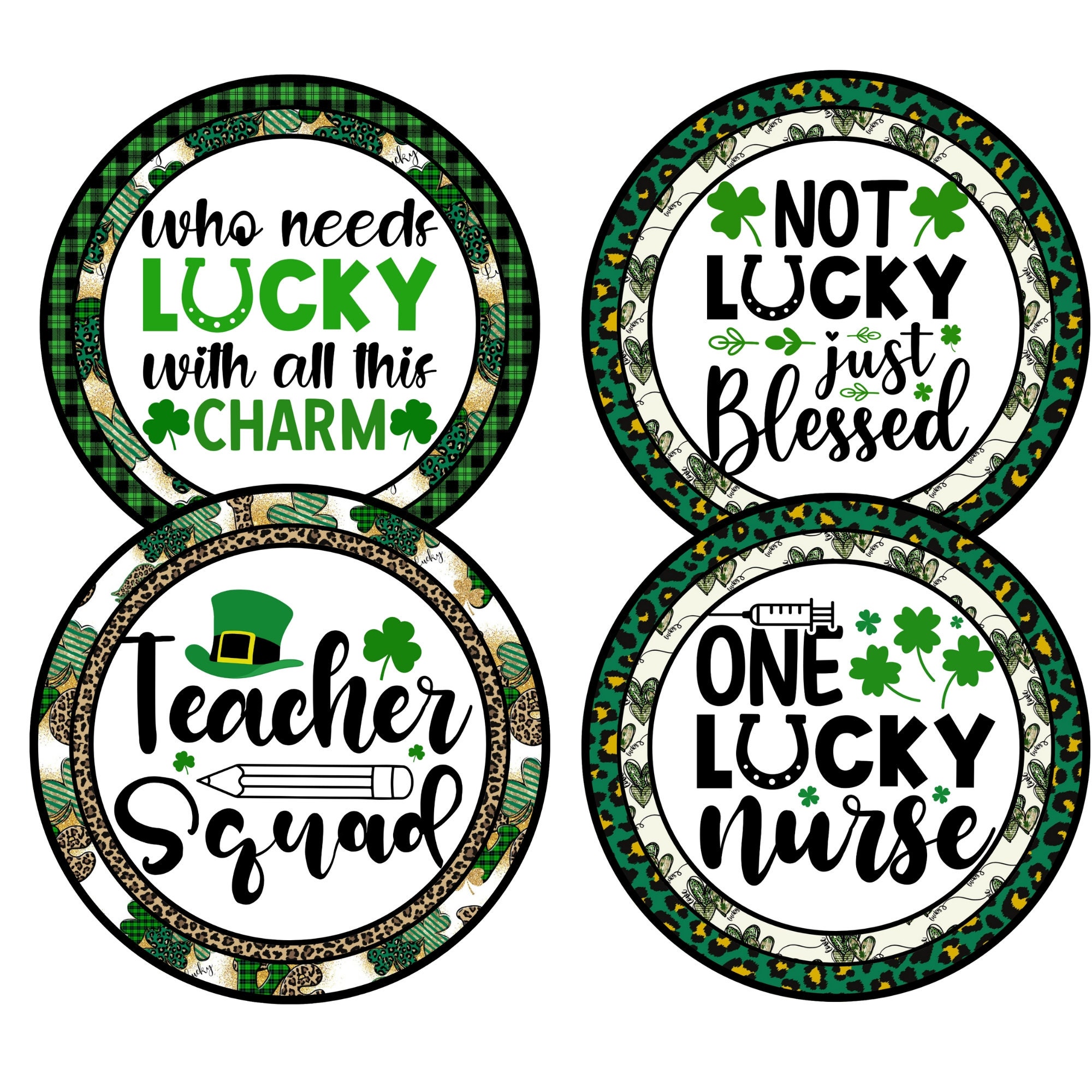 Sassy Lassie St. Patrick's Day Quotes Bottle Cap Images Set in Clover ...