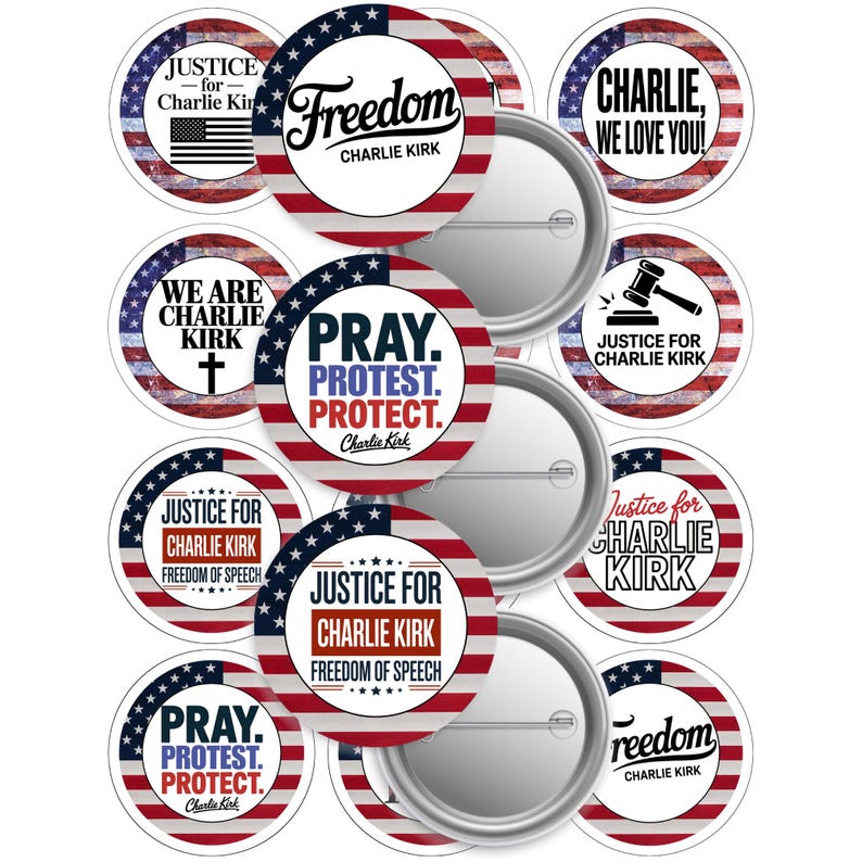 Charlie Kirk 2.25" Button Pin Template (digital Download) - Etsy Australia