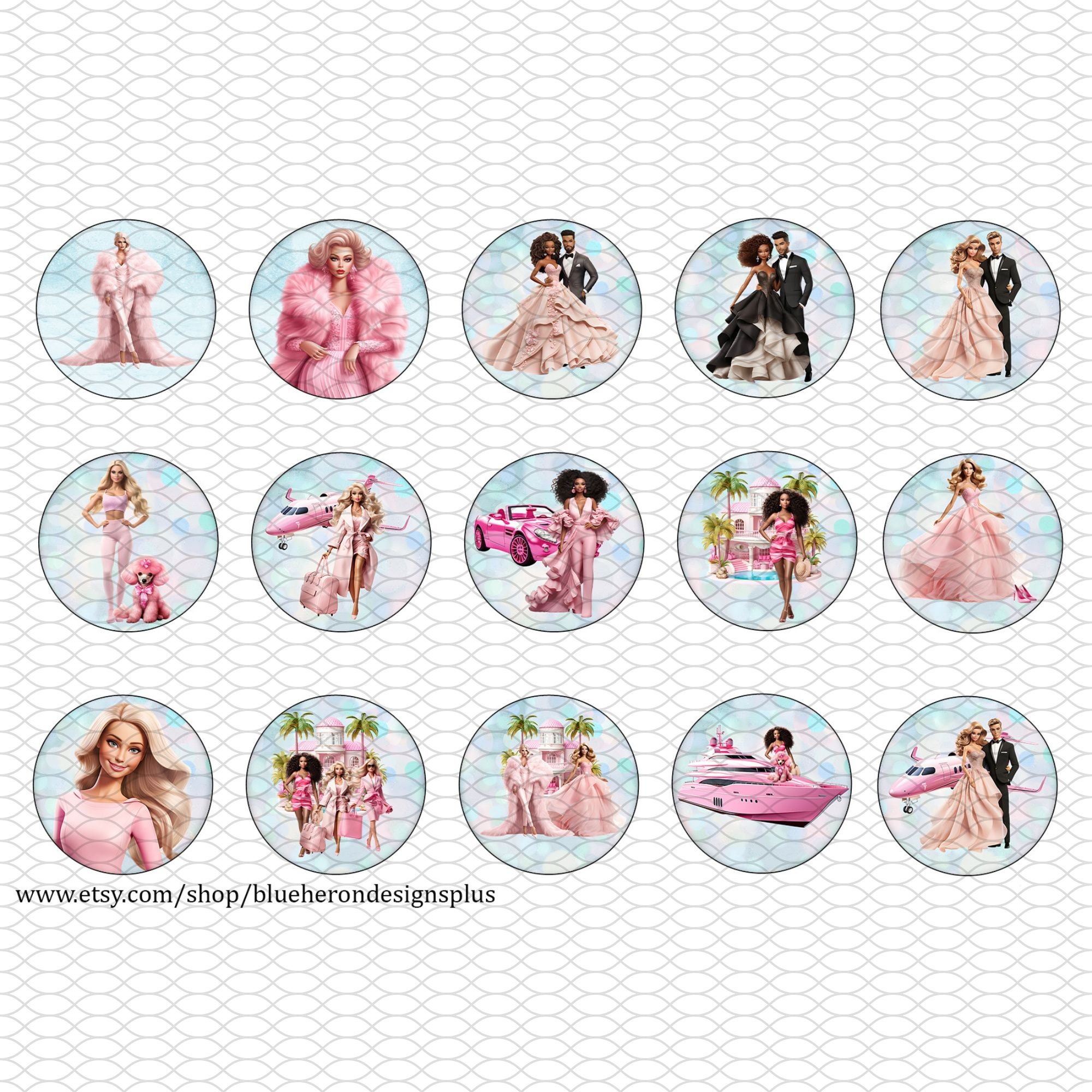 Pink Princess, 1 Inch Bottle Cap Designs, Buy 3 Get 1 Free-15 . 1in ...