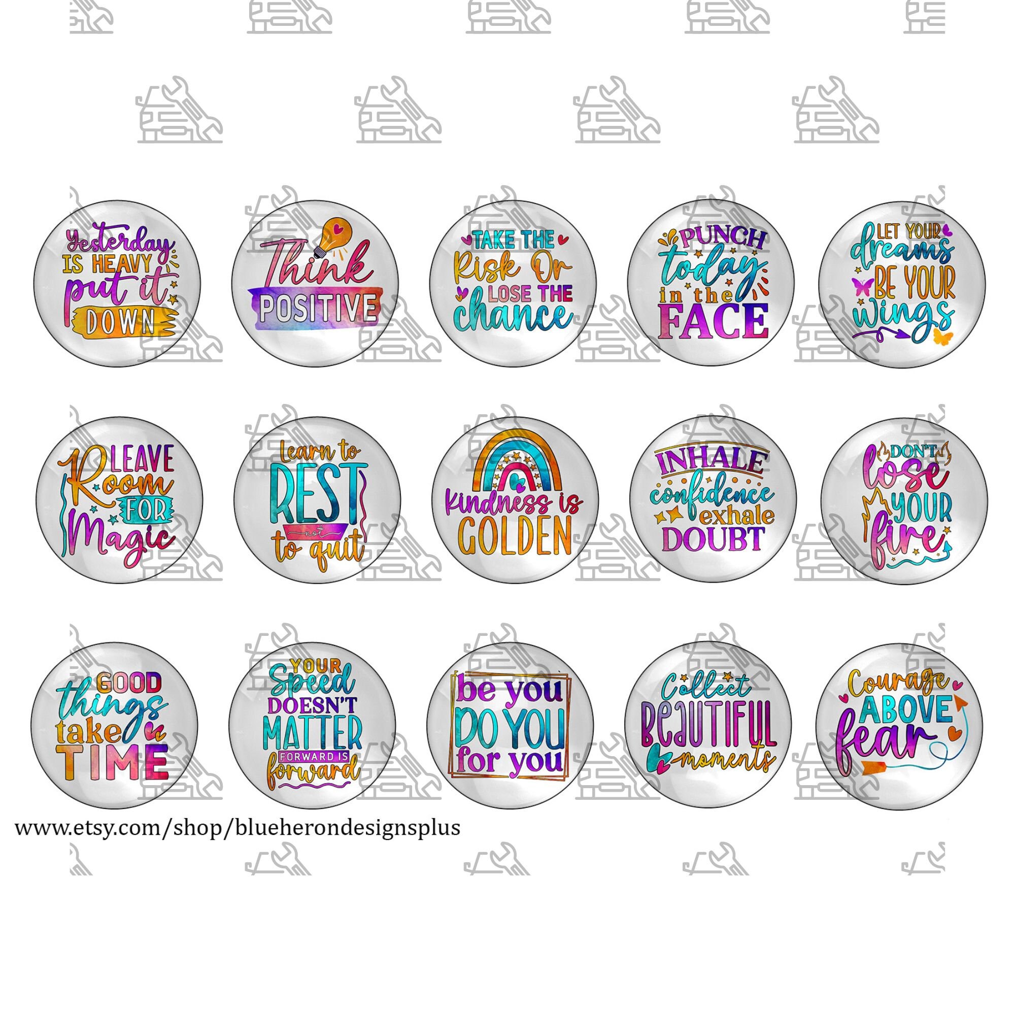 Think Positive Quotes-1 Inch Bottle Cap Images Buy 3 Get 1 Free-4x6 ...