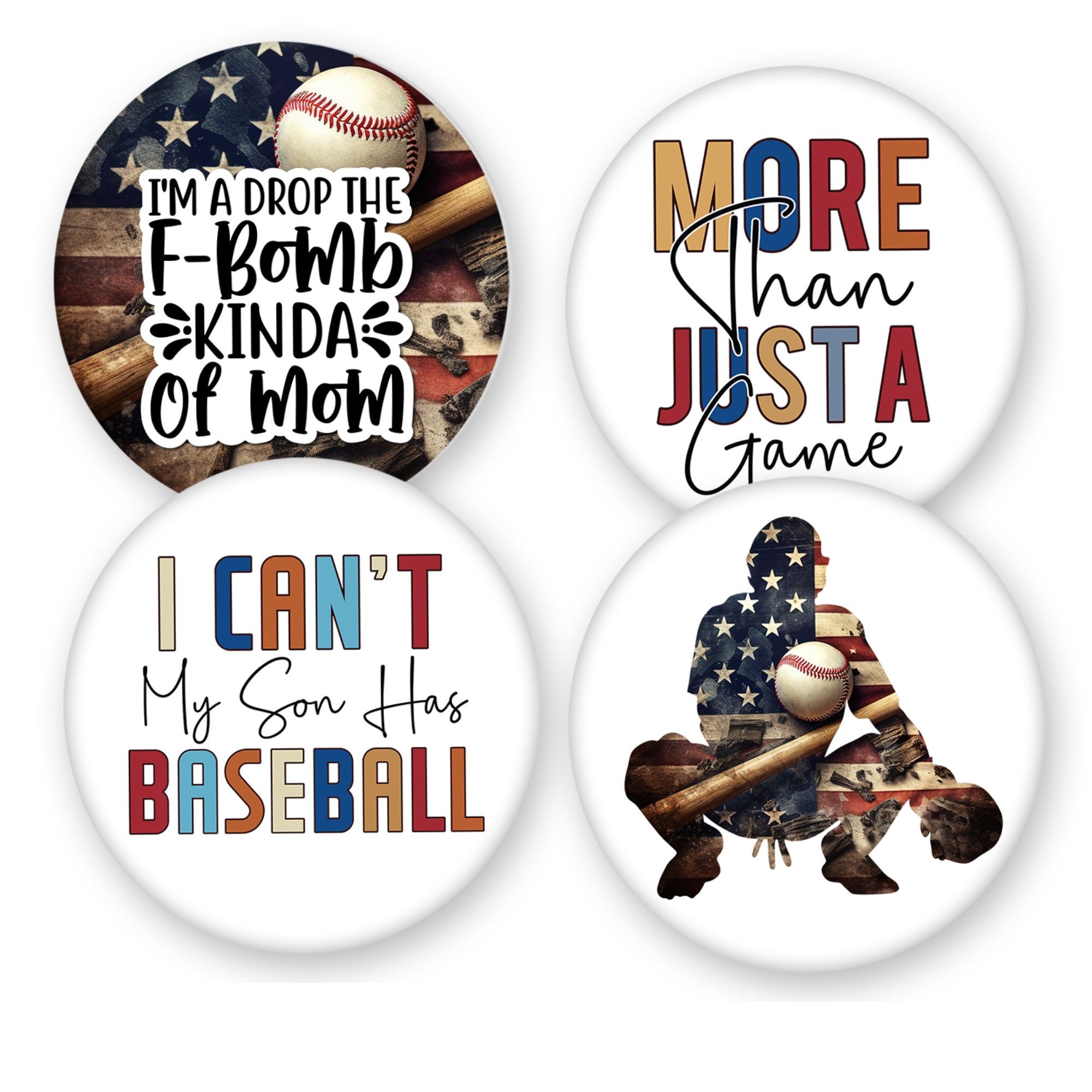 Baseball-all American -1-inch Bottle Cap Images- 4x6 Sheet. Digital ...