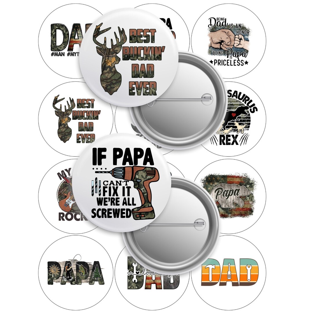 Father's Day 2.25 Inch Button Pin Template-buy 3 Get 1 Free-see ...