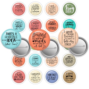 Sarcastic Fun 1.5 Inch Button Pin Template-buy 3 Get 1 Free-mix an ...