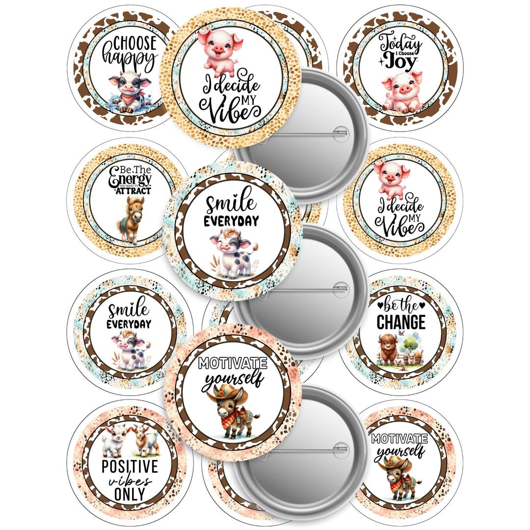 Western Motivational Button Pin Template: 2.25" Round (digital Download ...