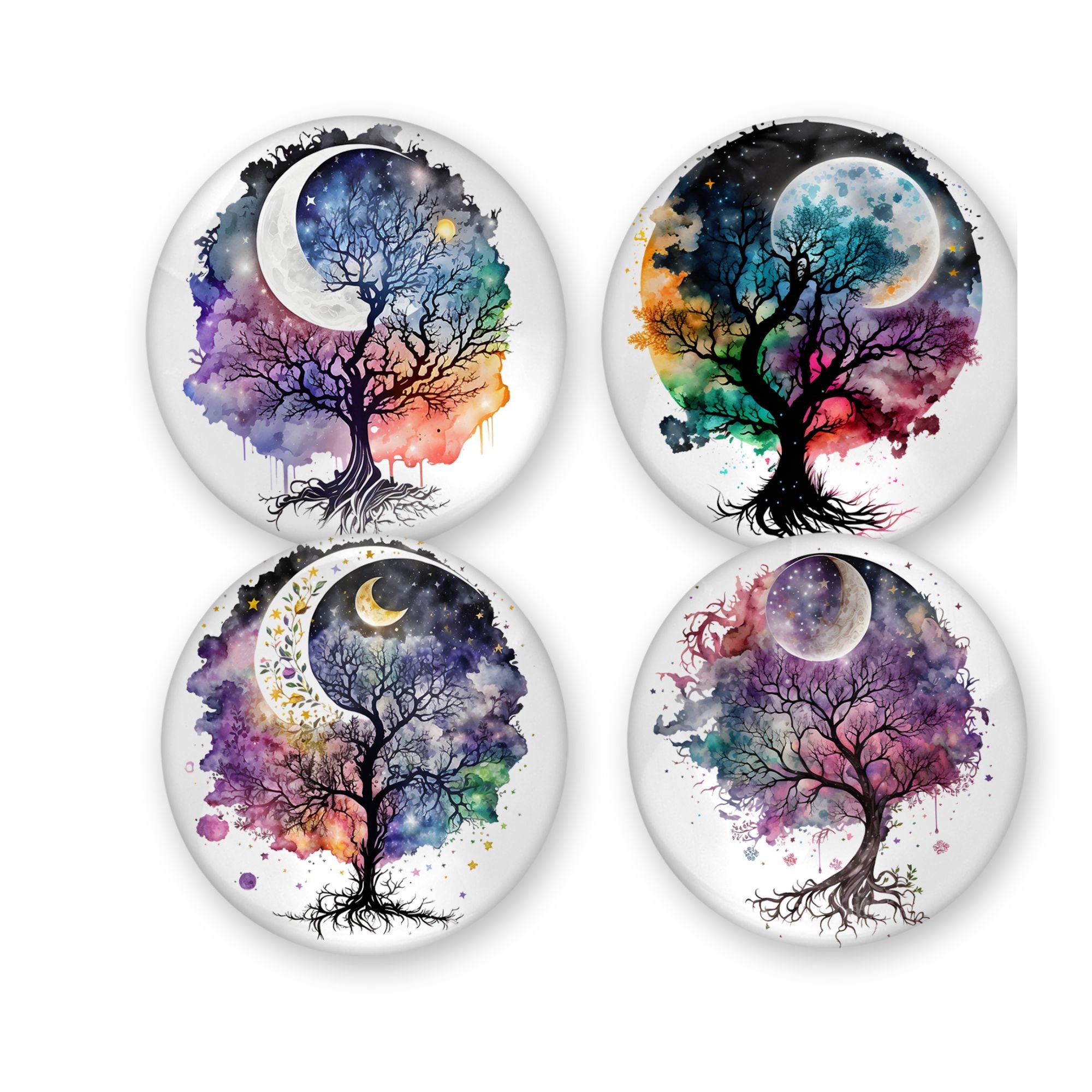 Colorful Tree of Life -1-inch Bottle Cap Images-digital Download - Etsy