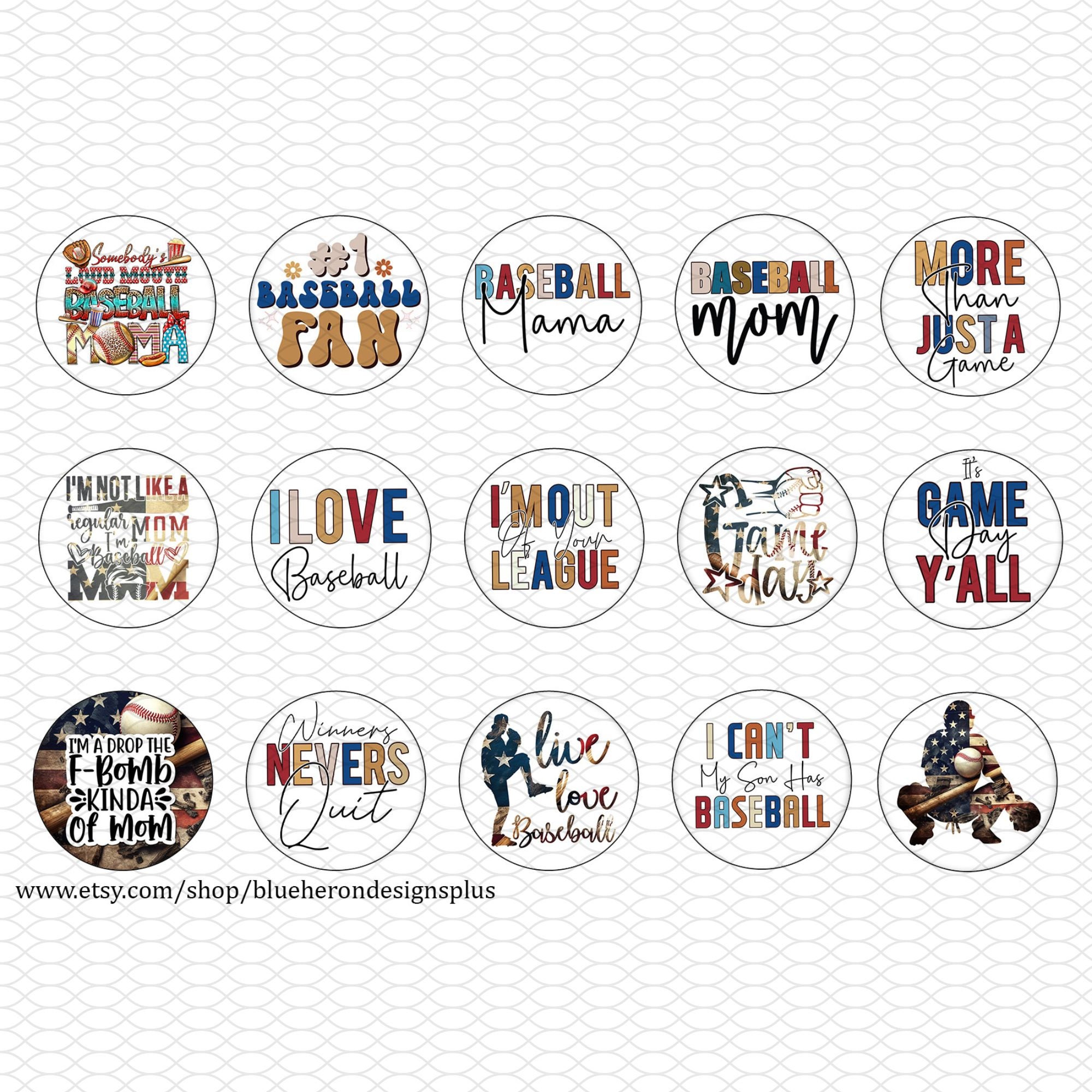 Baseball-all American -1-inch Bottle Cap Images- 4x6 Sheet. Digital ...