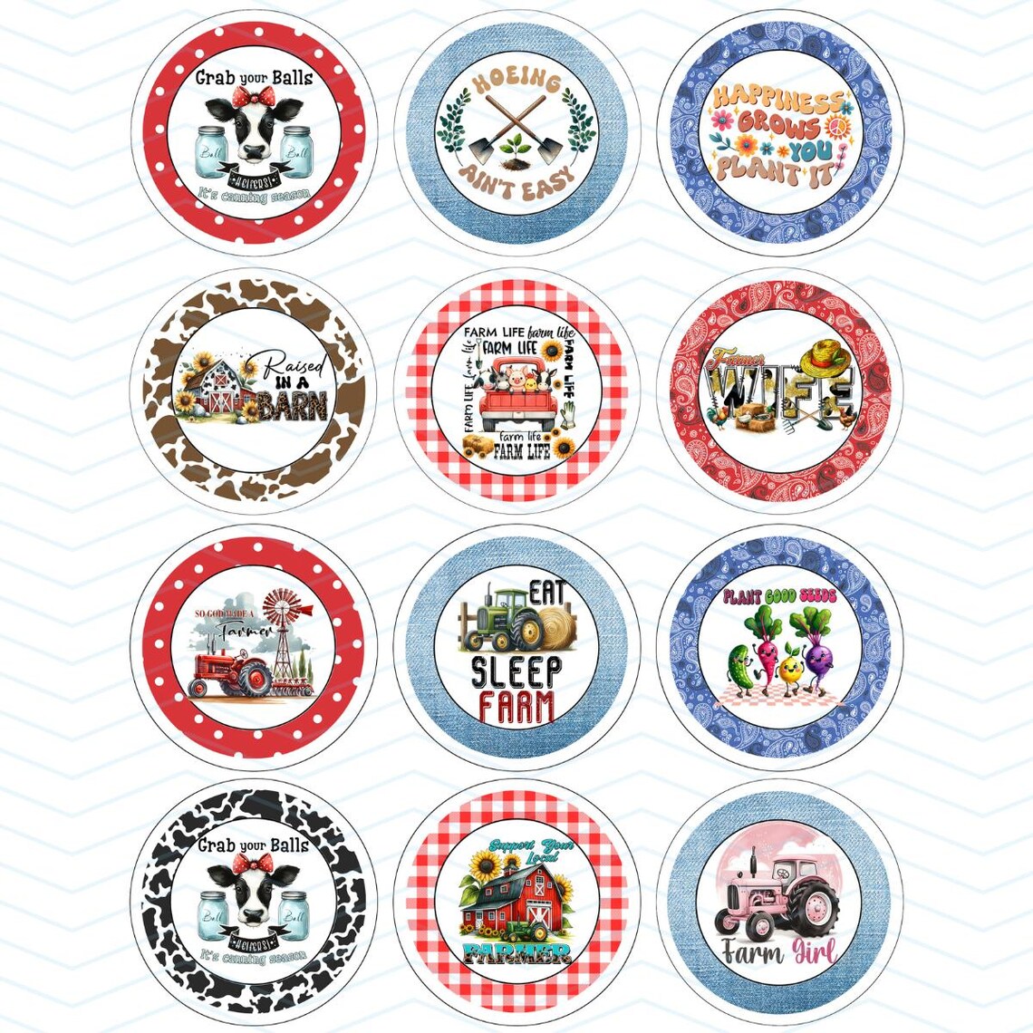 Farm Girl Button Pin Template, Farmer Wife Designs (digital Download ...