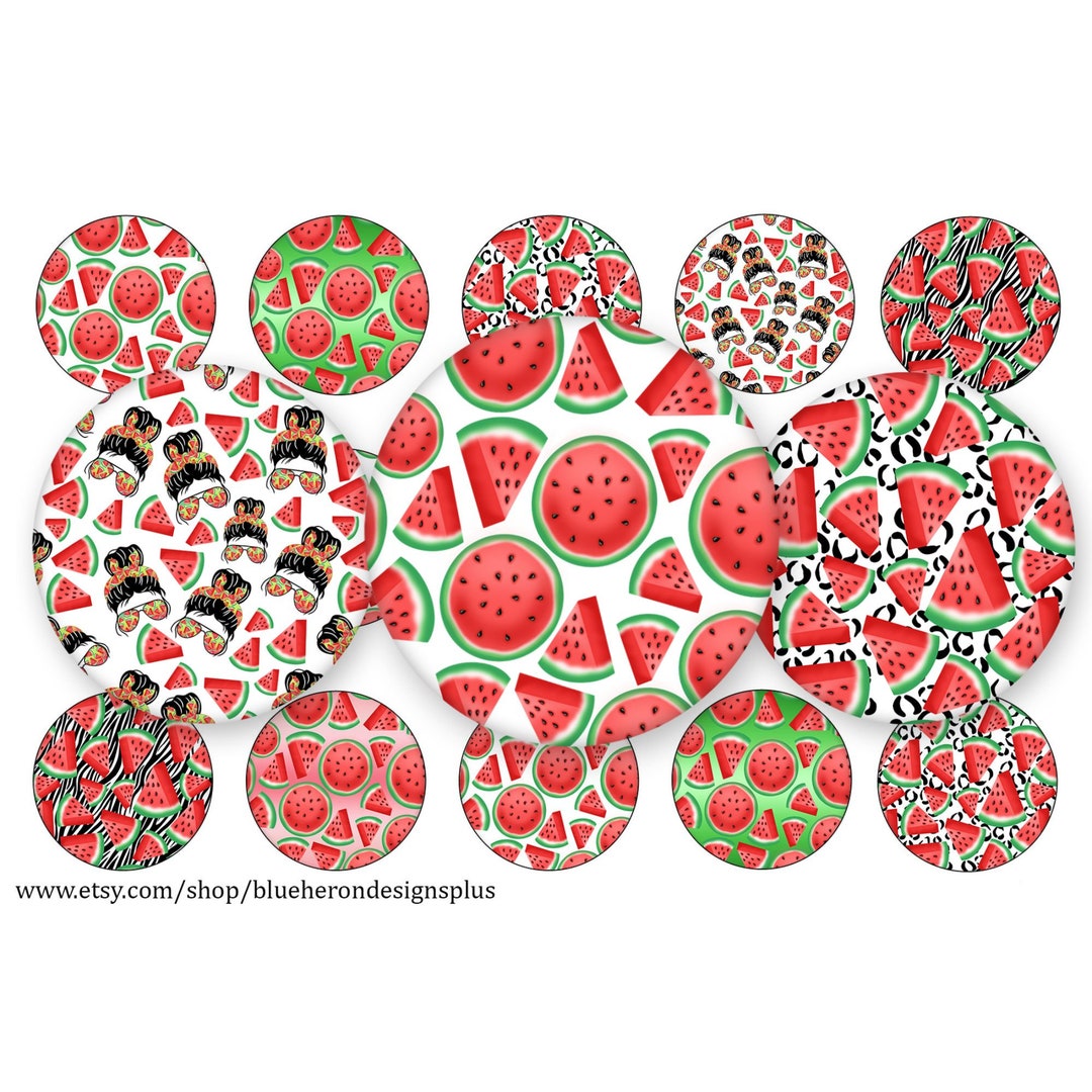 Watermelon Summer Mix- Watermelons-1 Inch Bottle Cap-buy 3 Get 1 Free ...