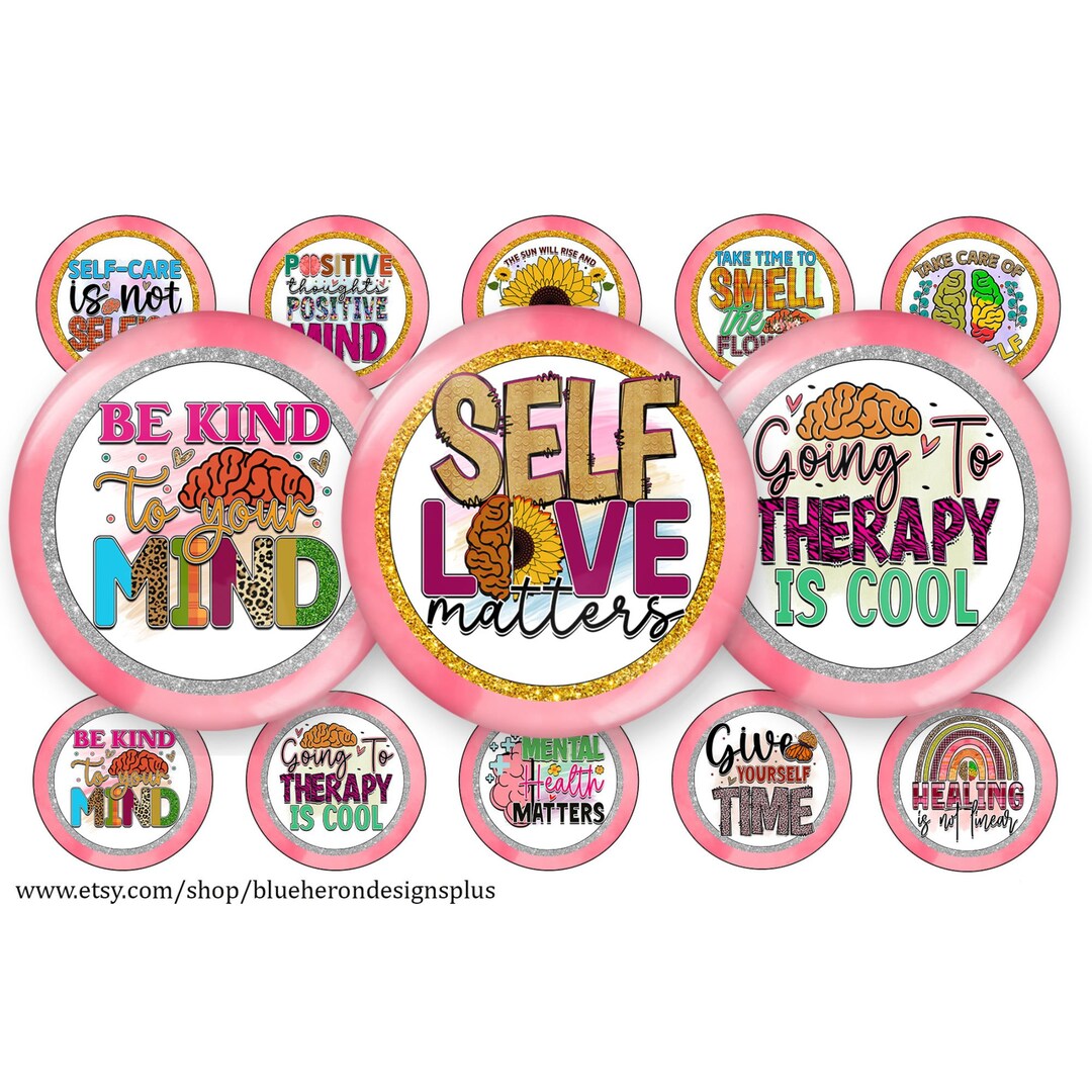 Self-love Matters-mental Health Bottle Cap Images- 1 Inch Circle- 4x6 ...