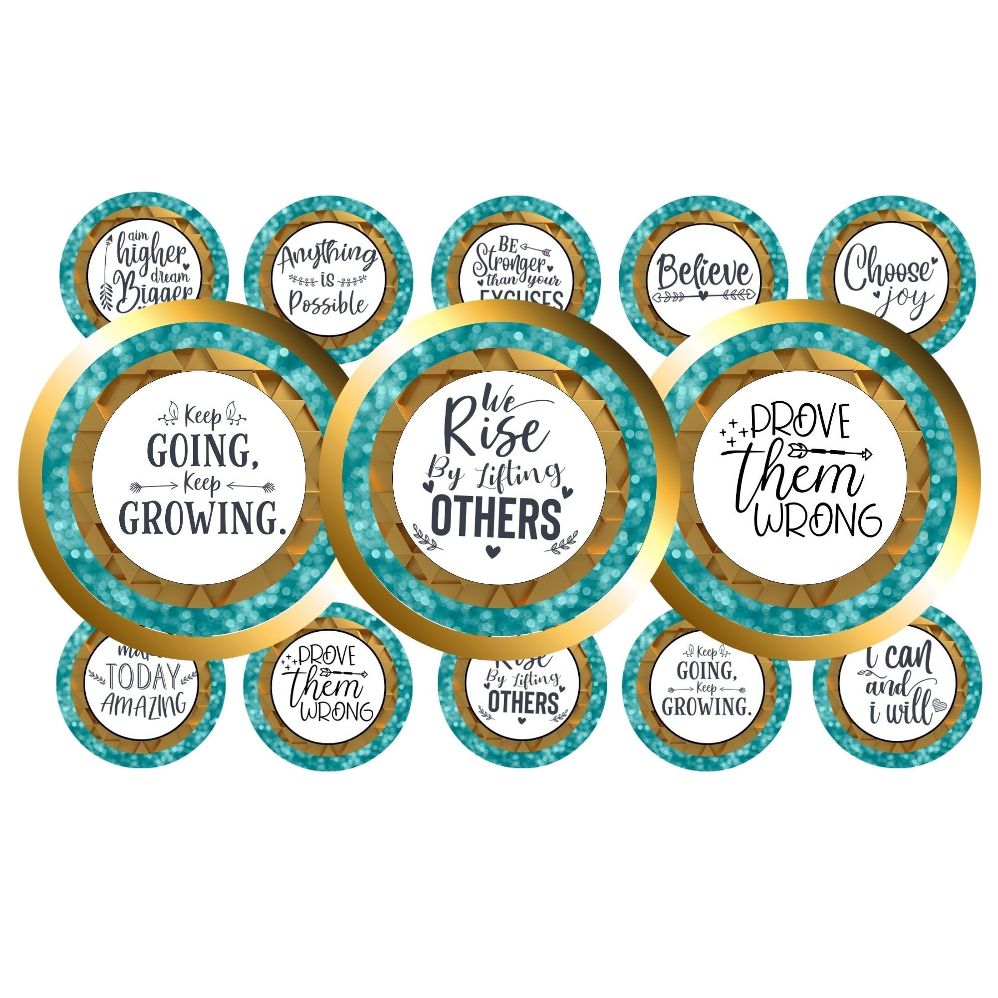Motivational Teal an Gold-1 Inch Bottle Cap Images Buy 3 Get 1 Free-4x6 ...