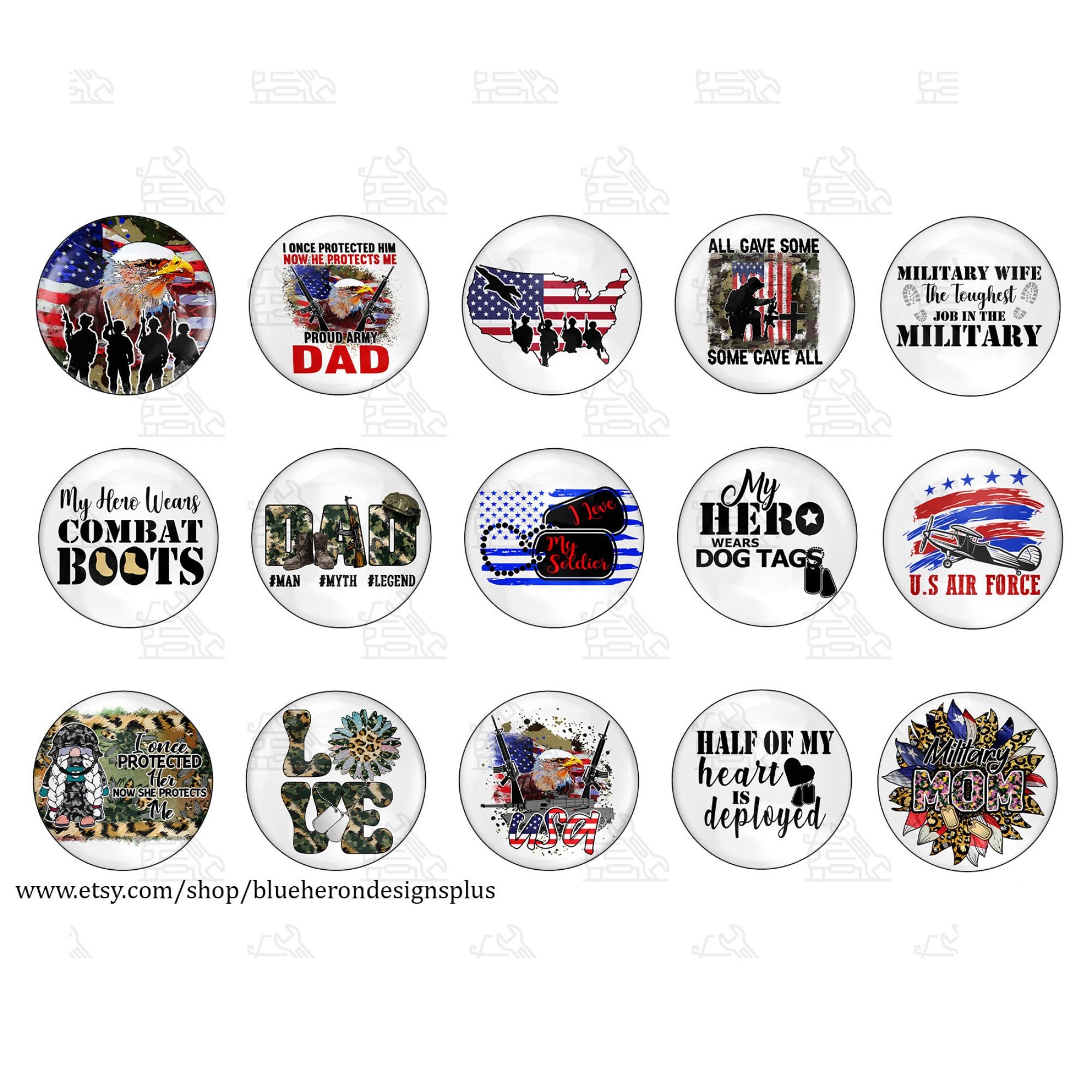 Military 1 Inch Bottle Cap Images- Buy 3 Get 1 Free-4x6 Sheet- See ...
