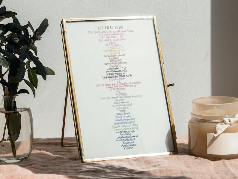 Eras Tour Setlist Taylor Swift DIGITAL DOWNLOAD | Swiftie Taylor Swift ...