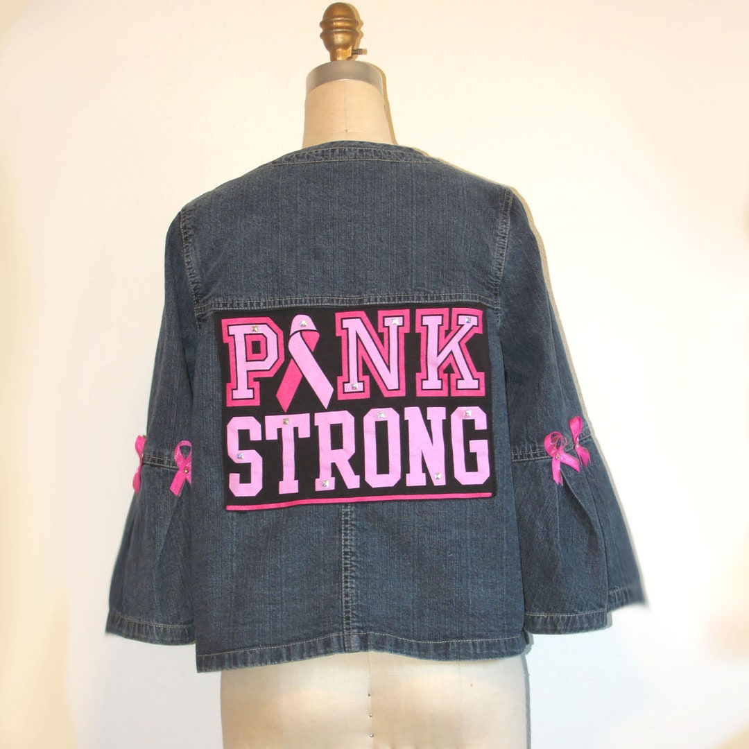 Upcycled Breast Cancer Themed Jacket - Etsy