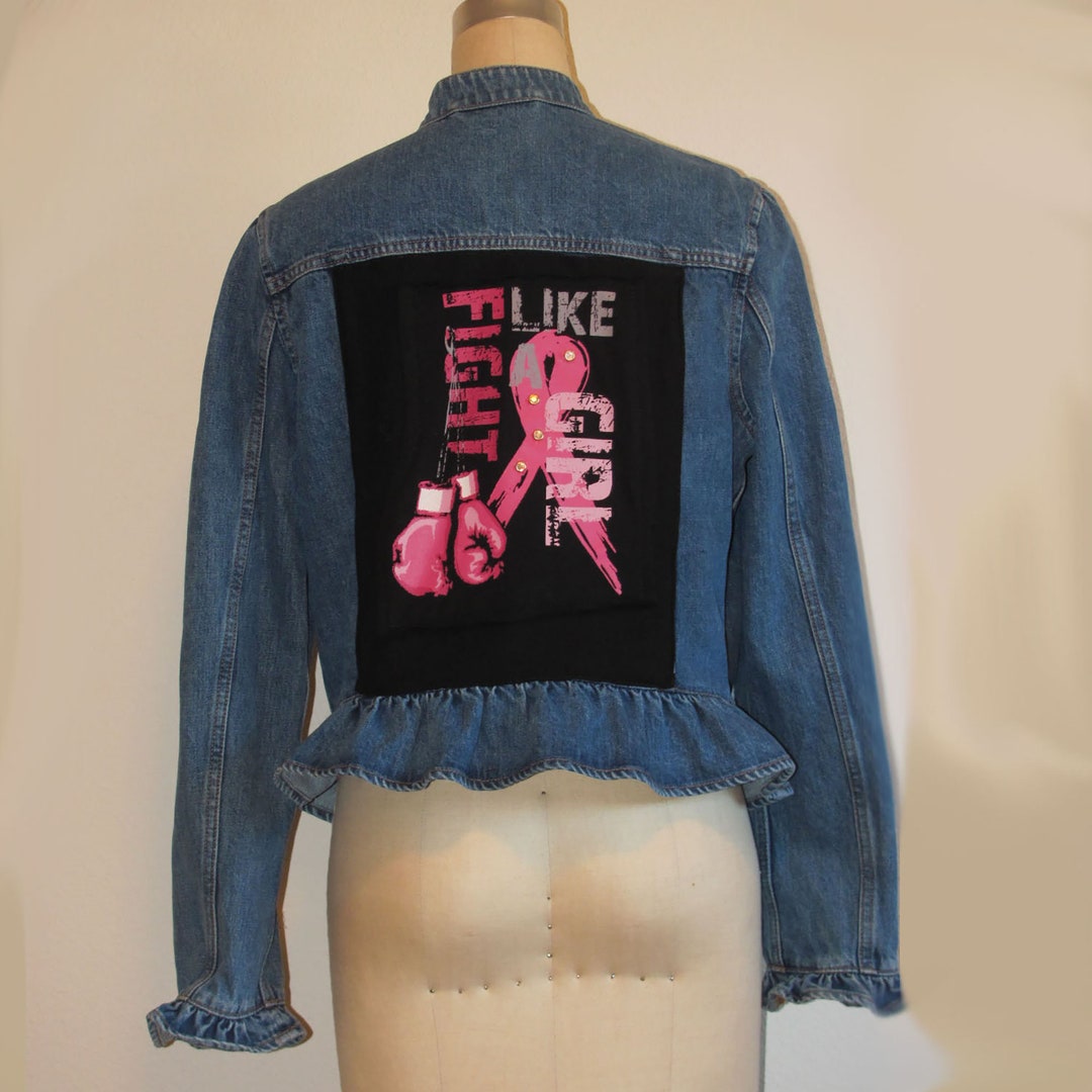 Upcycled Breast Cancer Themed Jacket - Etsy