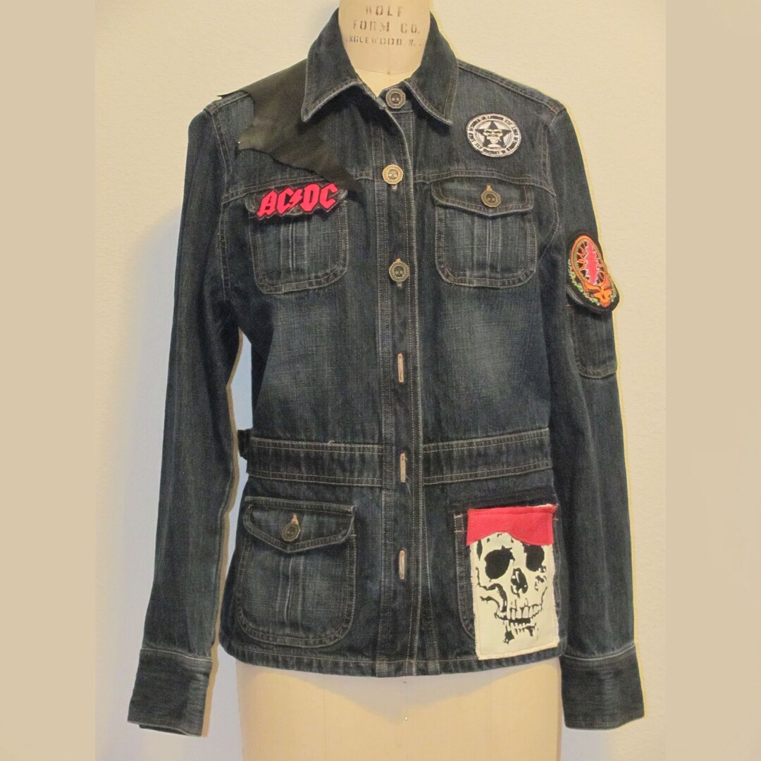 Upcycled AC/DC Denim Jacket - Etsy