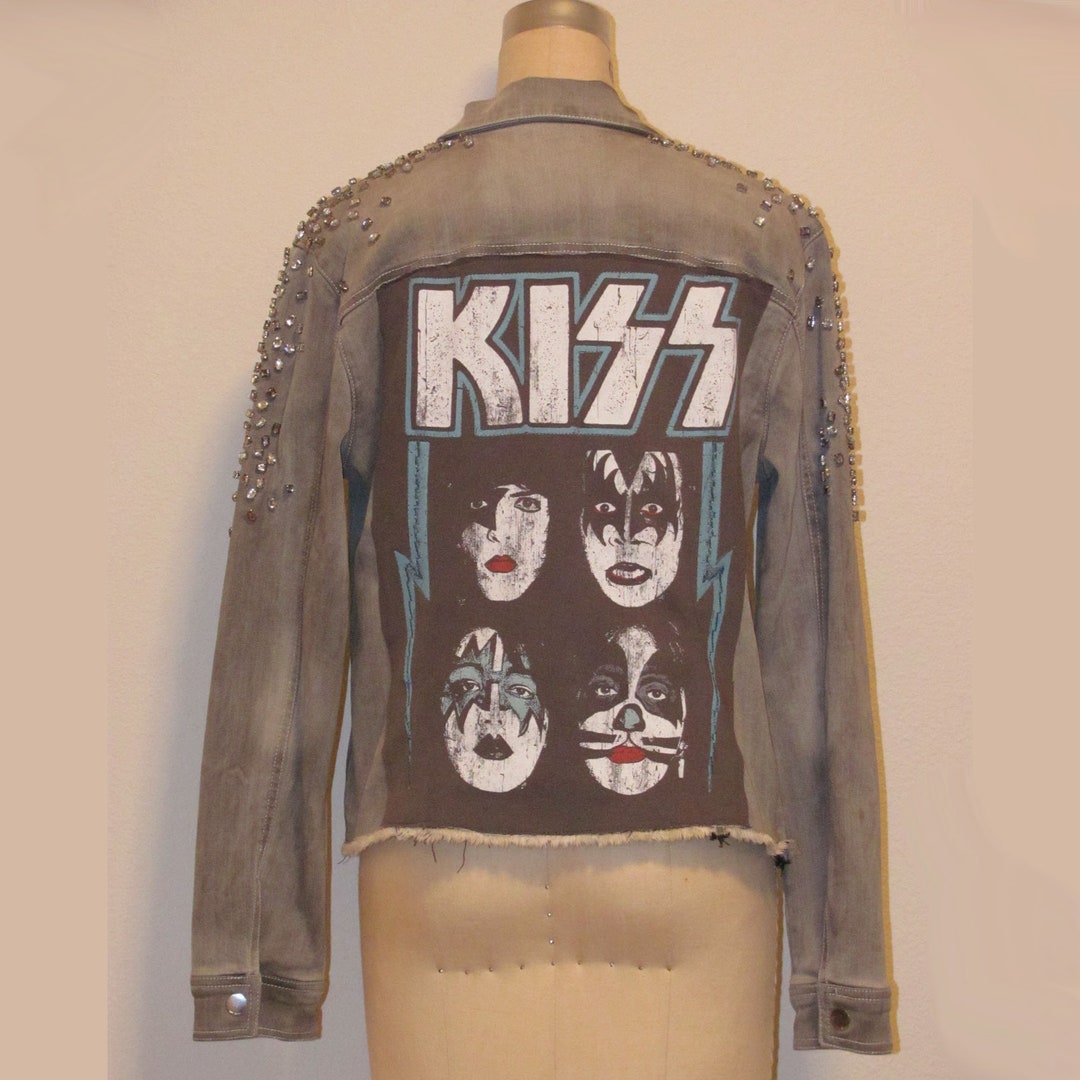 Upcycled Denim Kiss Band Jacket - Etsy