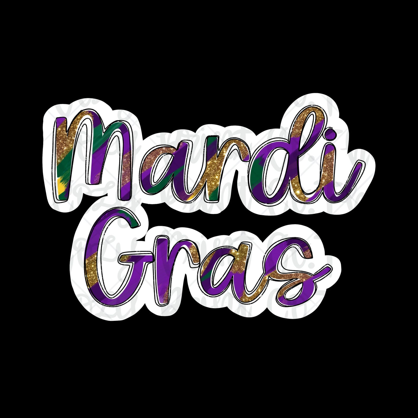 Mardi Gras White Outline PNG Digital Download| Sublimation Design ...