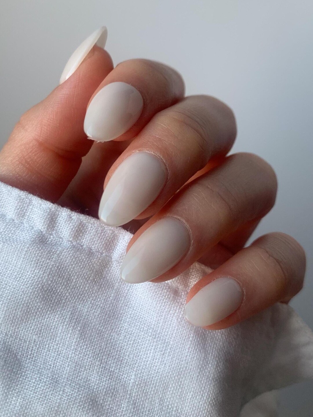 Vanilla Milk Sheer Nails | Salon Quality Hand Painted Press on Nails - Etsy