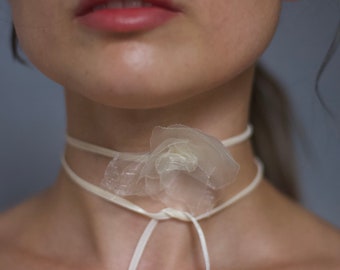 Handmade Corsage Neck Flower/choker in Periwinkle by Efflorescence - Etsy