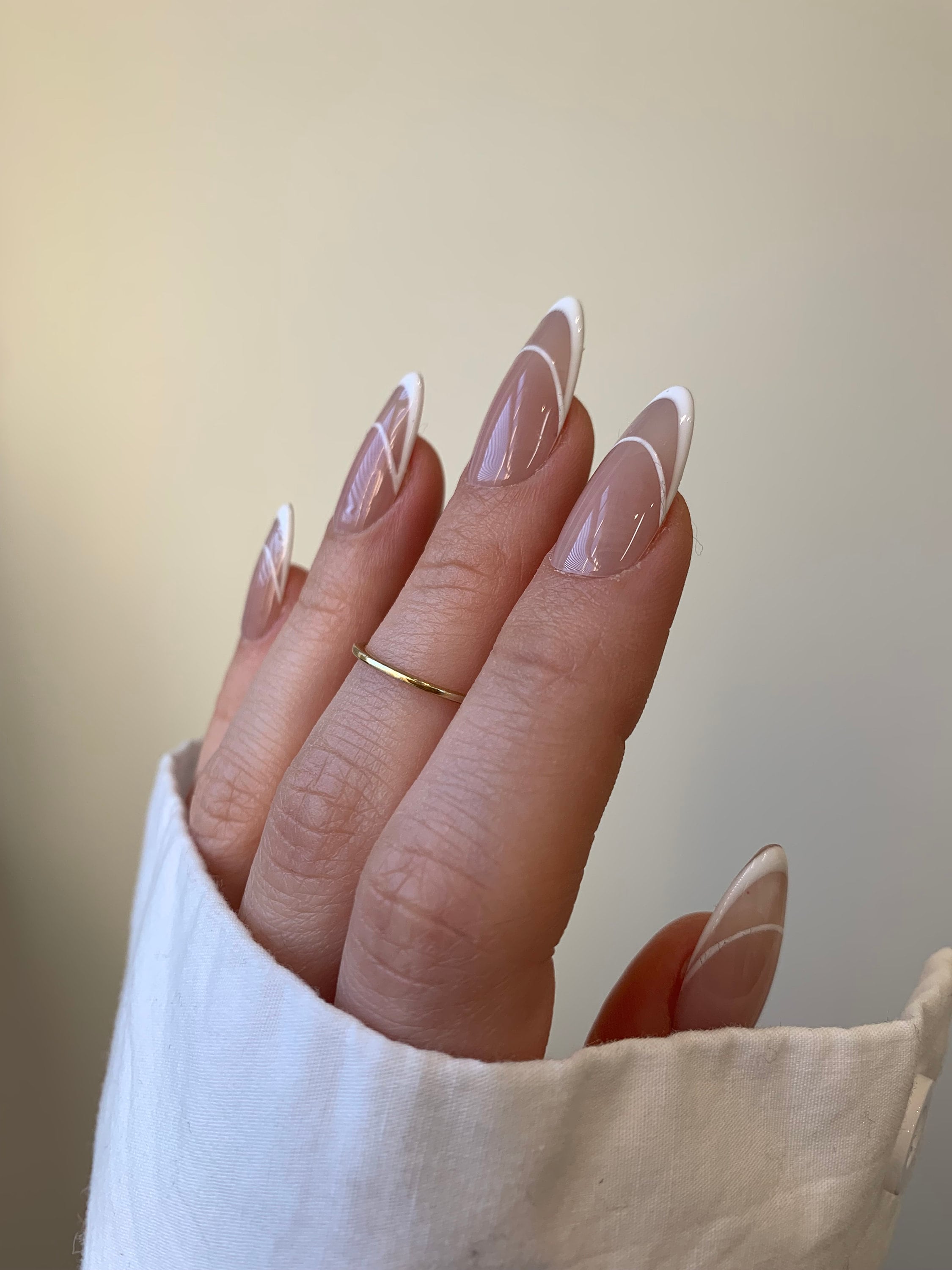 White Almond Nails Design Tumblr