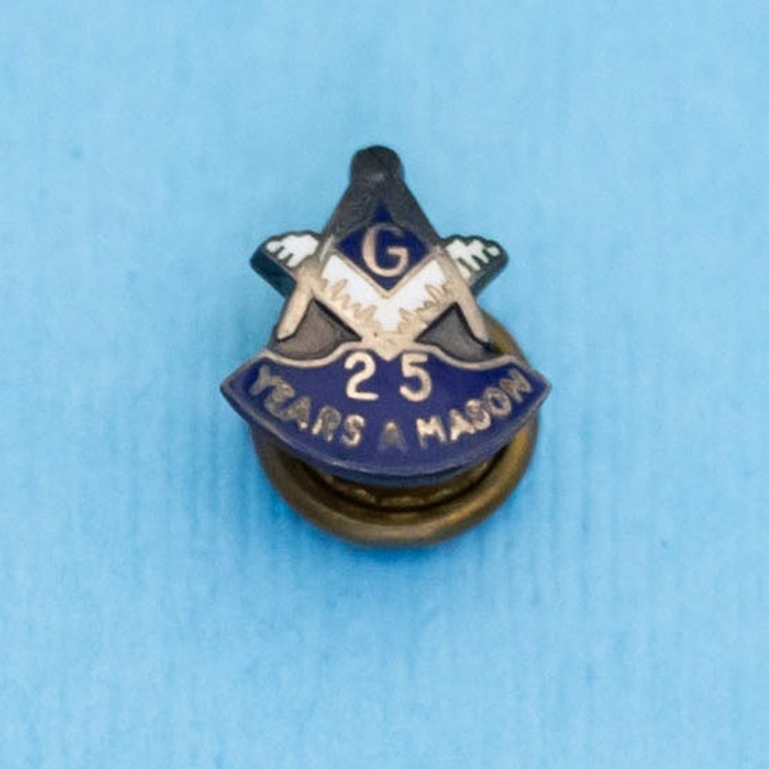 Vintage Sterling Silver 25 Years Mason Symbolic Pin - N30 - Etsy