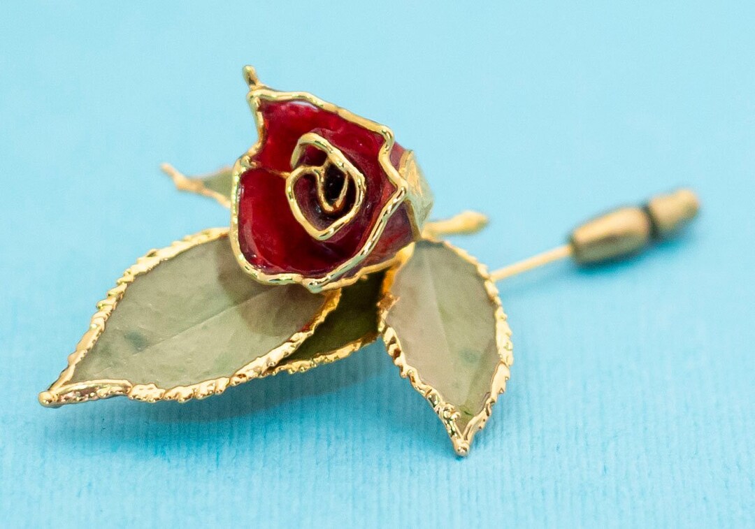 Vintage Gorgeous Red Rose Stick Pin N27 - Etsy