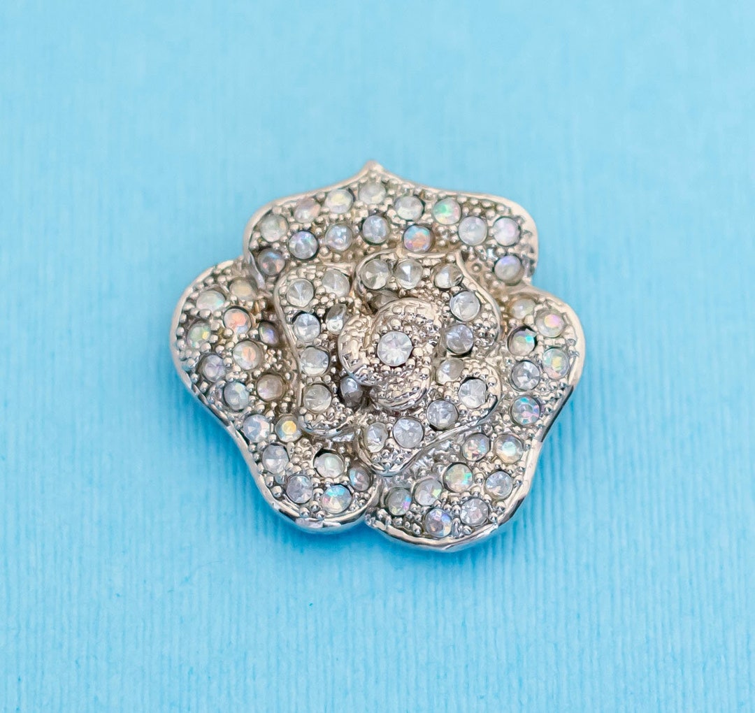 Broche vintage Strass Flora - N4 - Etsy France