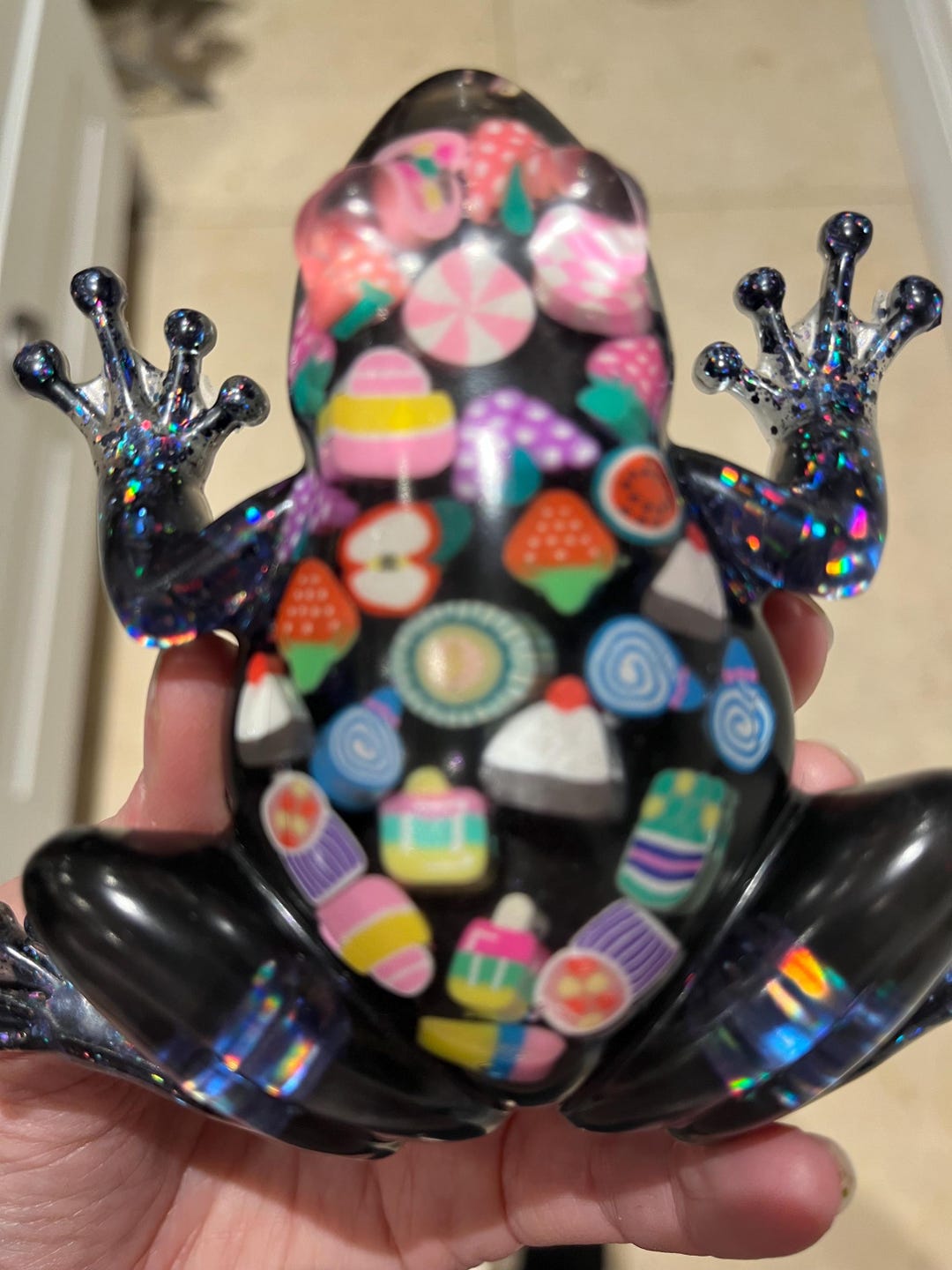 Rainbow Resin Candy Frog - Etsy