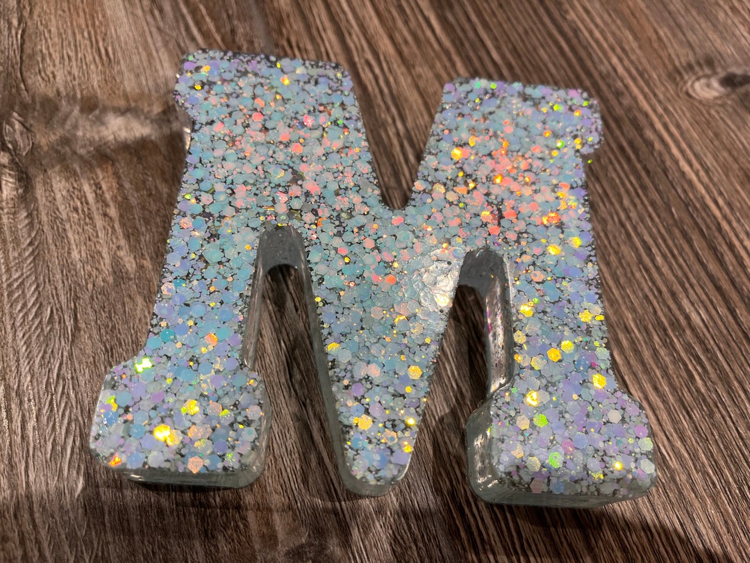 Resin Letter M Ultra Sparkle Frozen Blue - Etsy