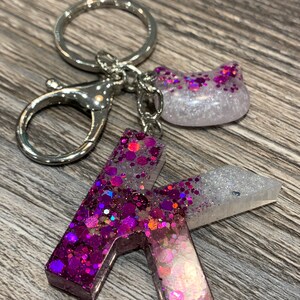 Resin Letter K White and Pink Sparkle - Etsy