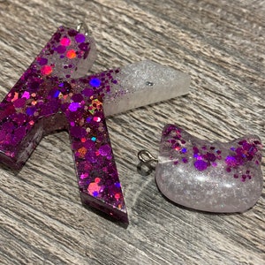 Resin Letter K White and Pink Sparkle - Etsy