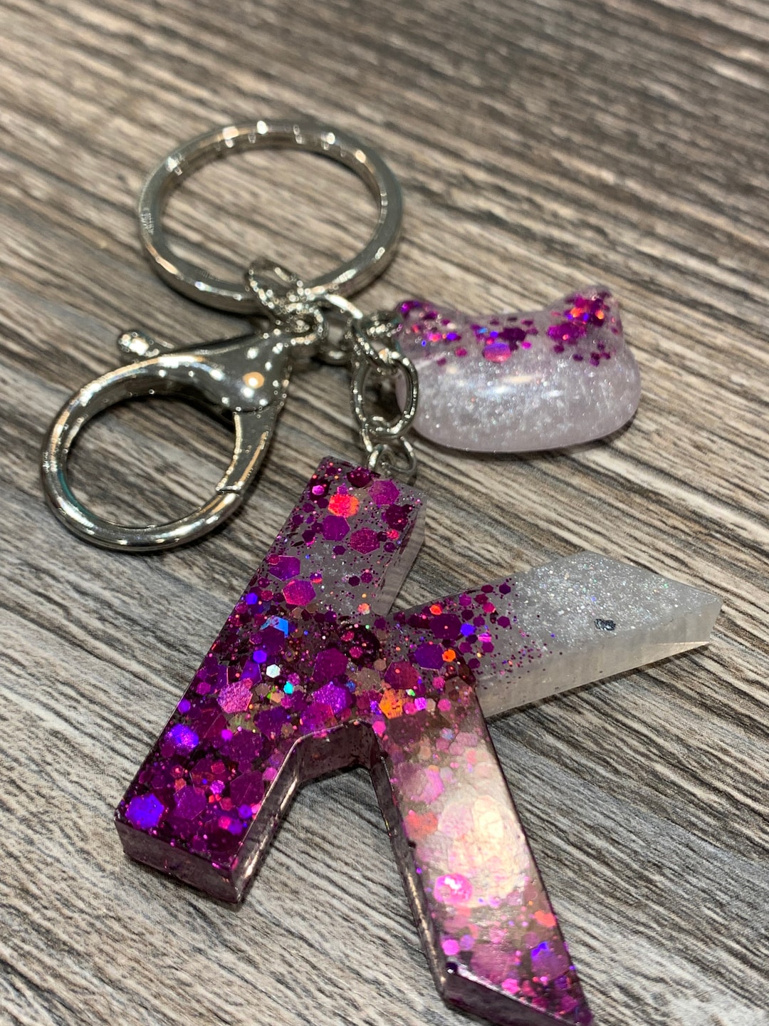 Resin Letter K White and Pink Sparkle - Etsy