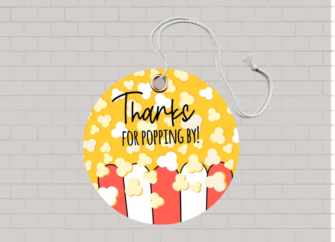 Popcorn Party Favor Tags Stickers - Instant Download - Fully ...