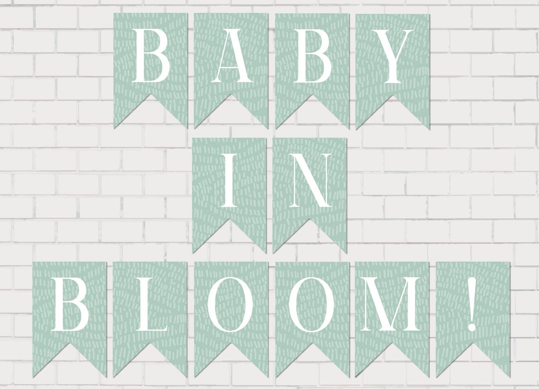 Baby in Bloom Baby Shower Party Banner Instant Digital Download - Etsy