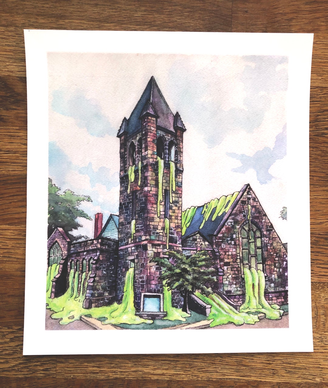 Slime Church 'the Ypsi' Illustration Giclee Print (9"x10" Including ...