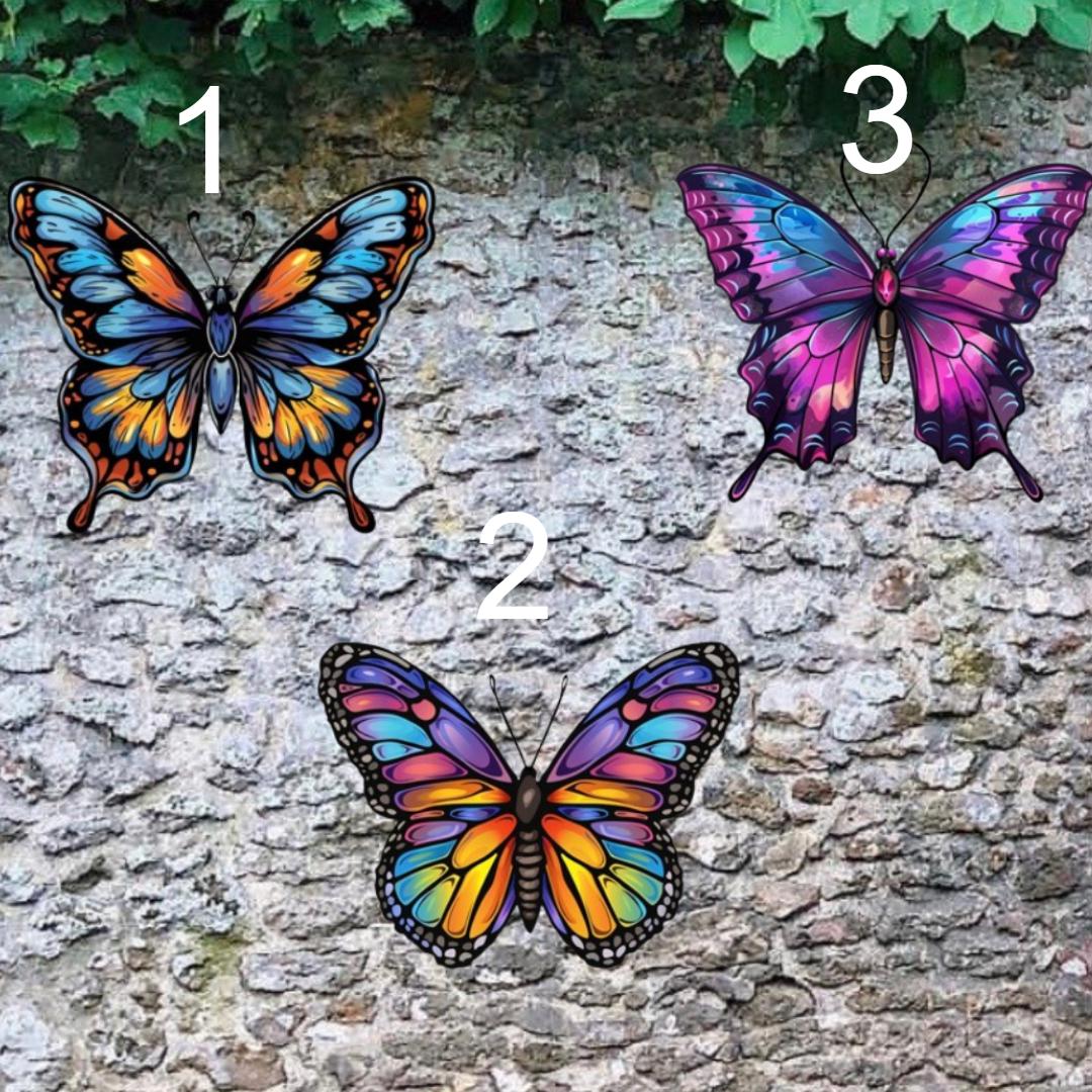 Colorful Butterfly Metal Wall Art, Butterfly Sign, Outdoor Patio Metal ...