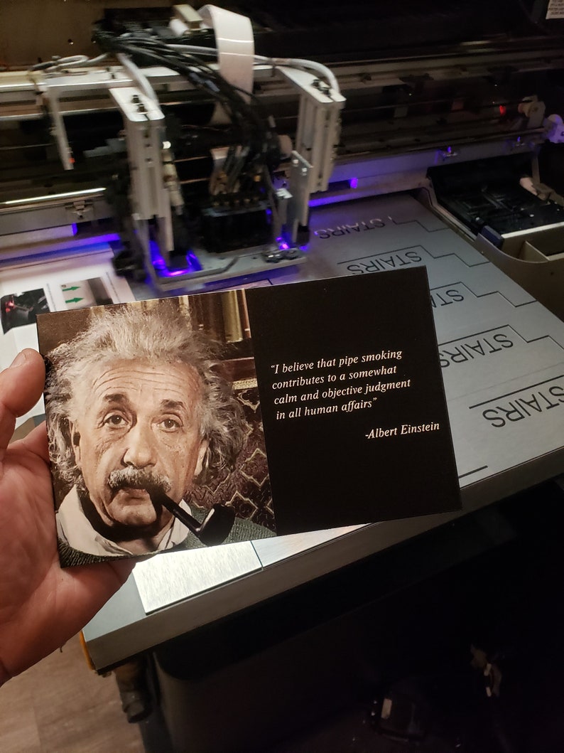 Albert Einstein Pipe Smoking Quote Sign / Plaque - Etsy