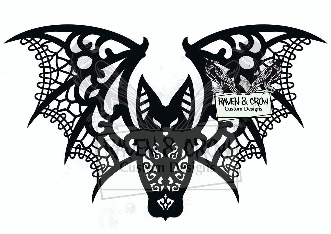 Lace-bat-halloween-gothic Style-instant Download Svg-png-jpg | Etsy