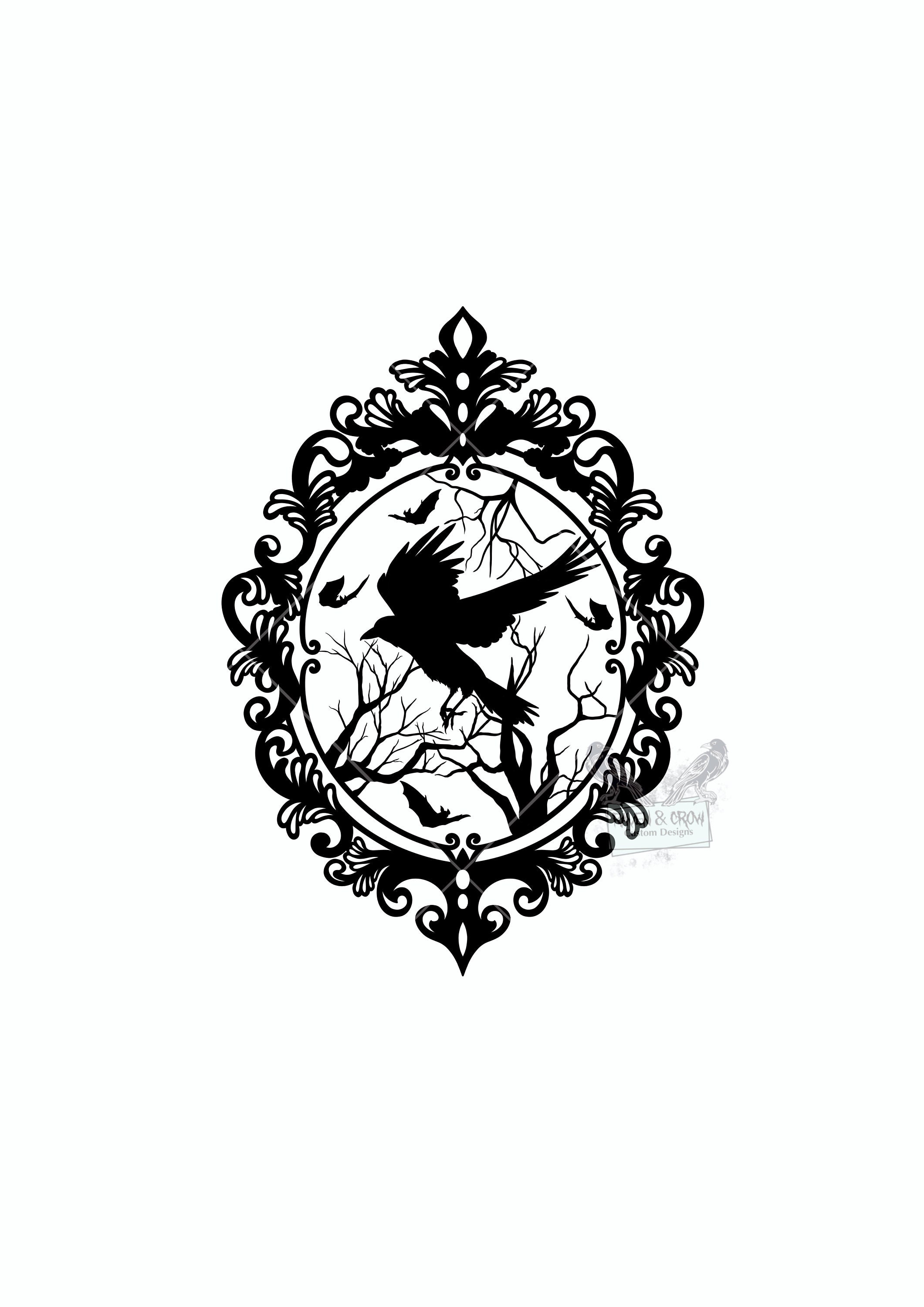 Halloween- Raven- Gothic Frame- PNG- SVG- Jpg-instant Download-graphic ...