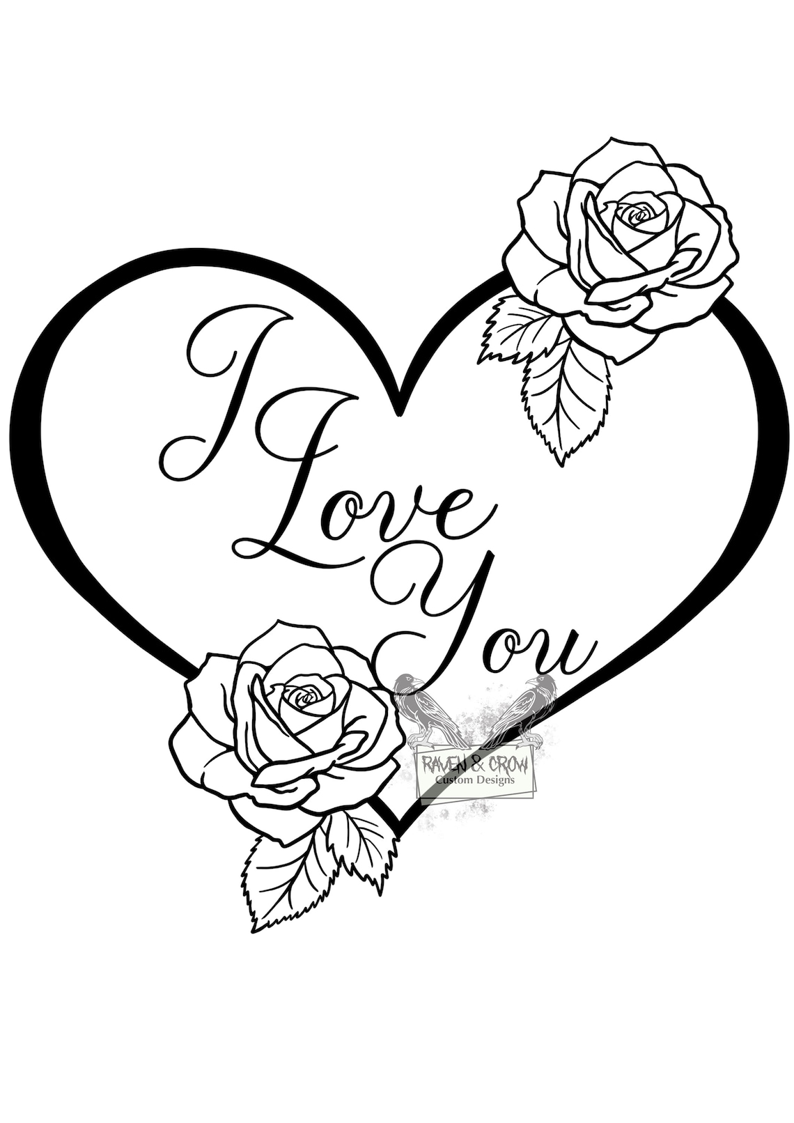 I Love You, Heart and Rose, Instant Download- Svg-png-jpg Files ...