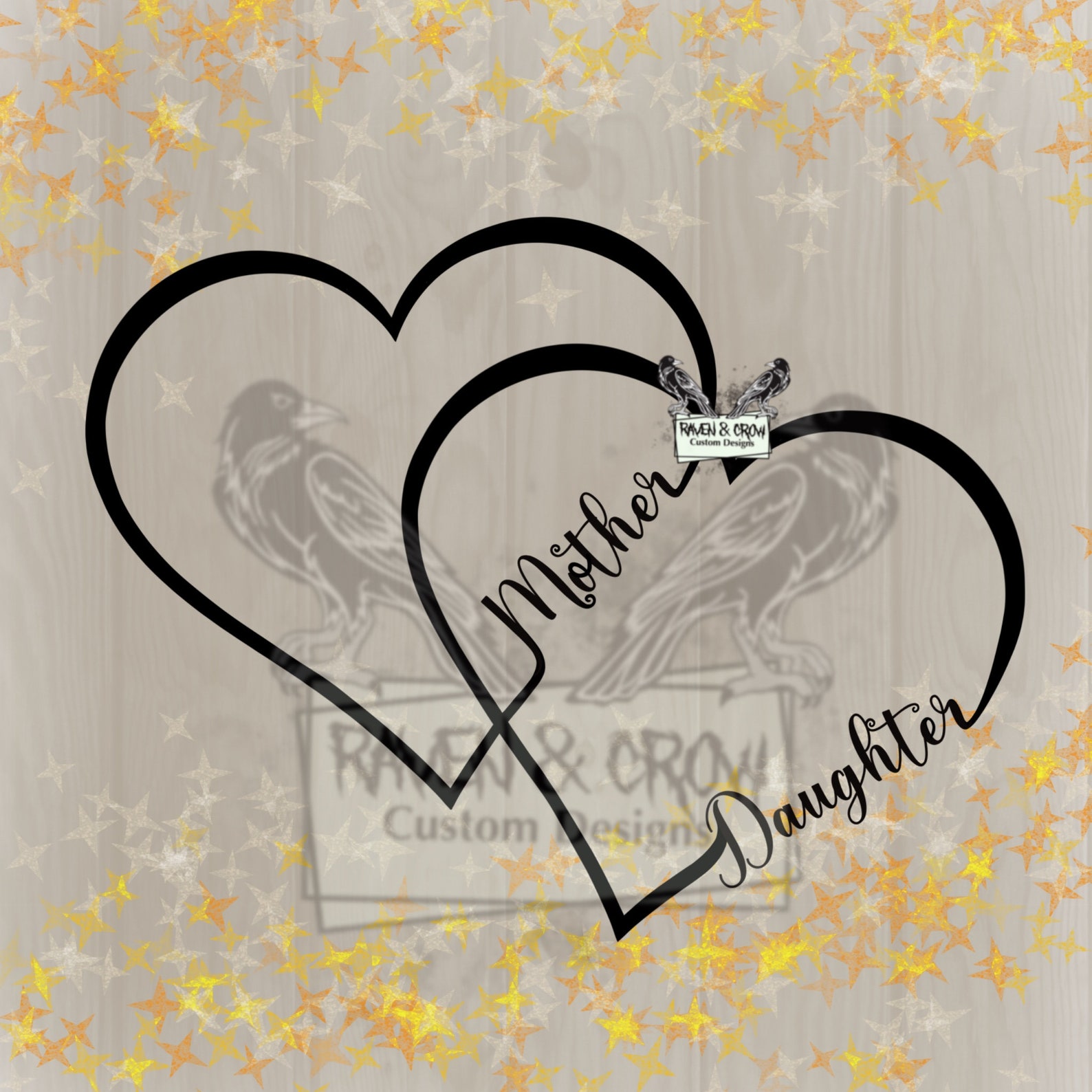 Mother and Daughter Double Heart-instant Download | Etsy