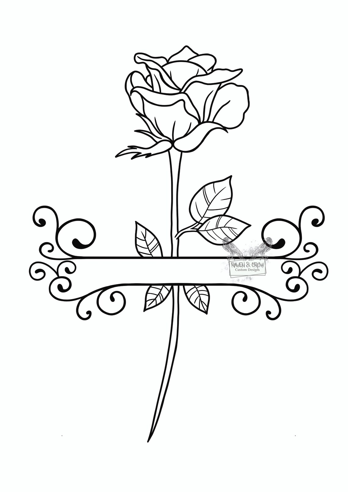 Long Stem Rose-monogram-instant Download Svg-png-jpg Files Included ...