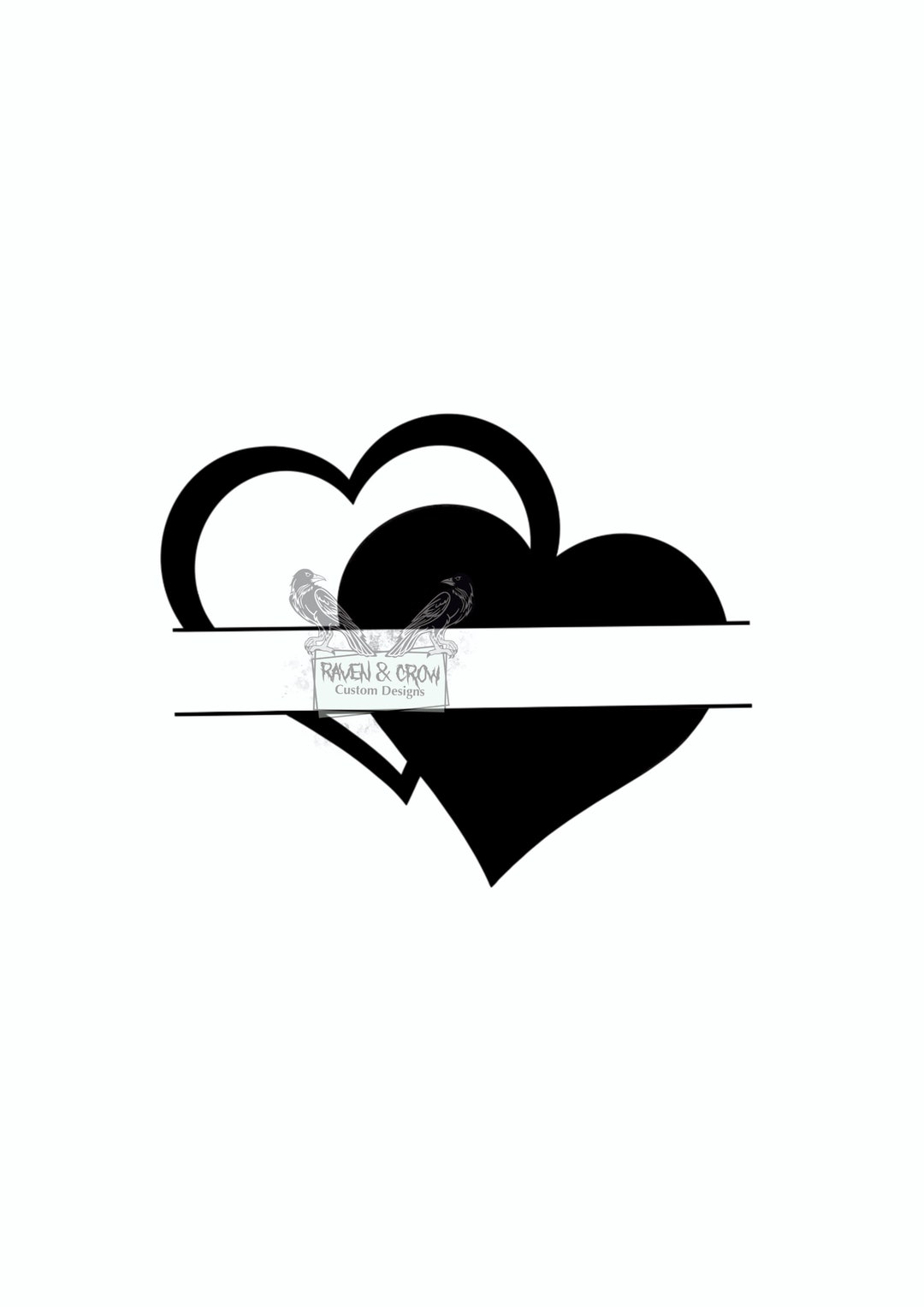 Heart Monogram- Double Heart- Heart Svg- Instant Download-png-jpg- SVG ...