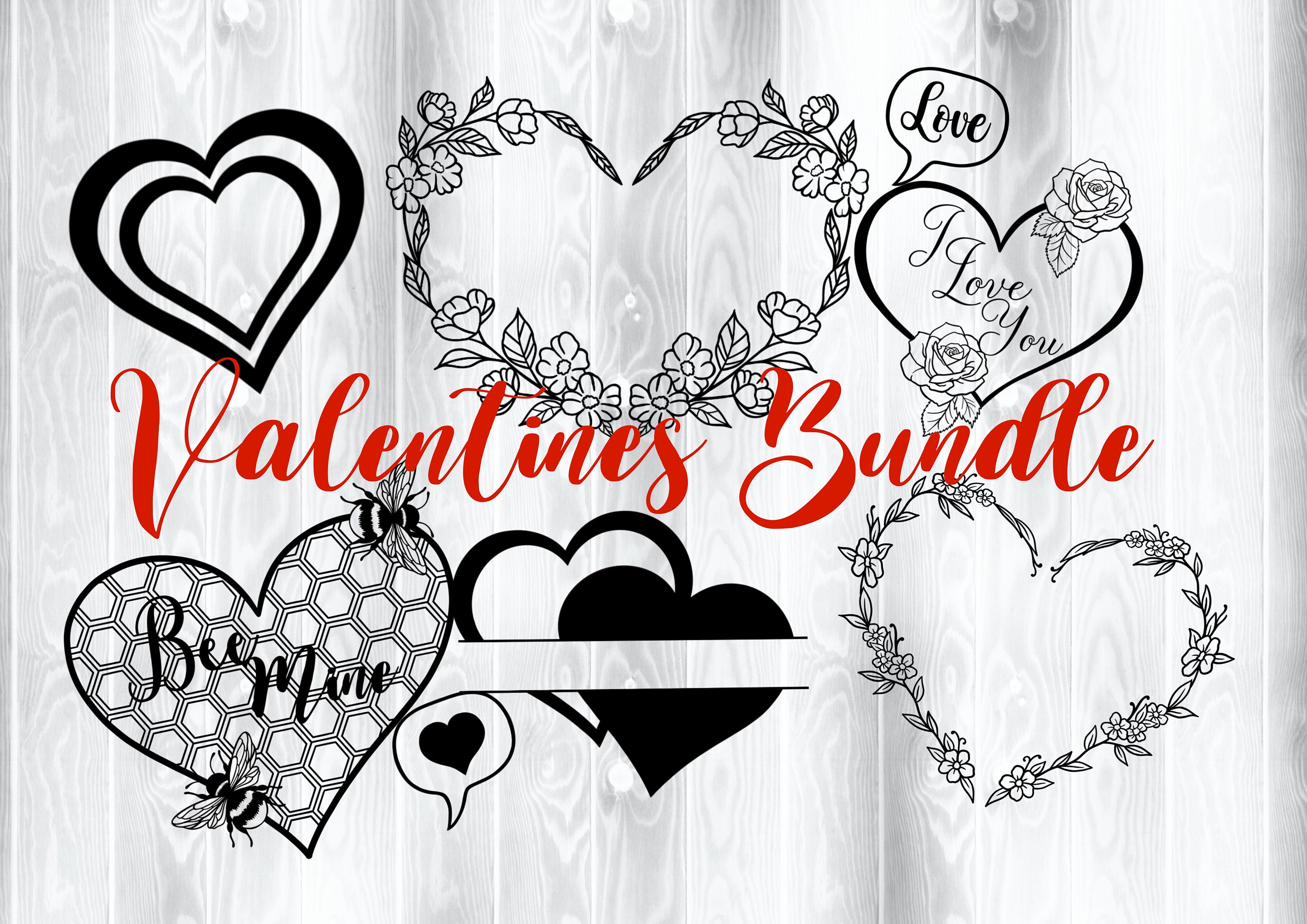 20x Valentines SVG- PNG Bundle-instant Download- Svg-png-files Included ...