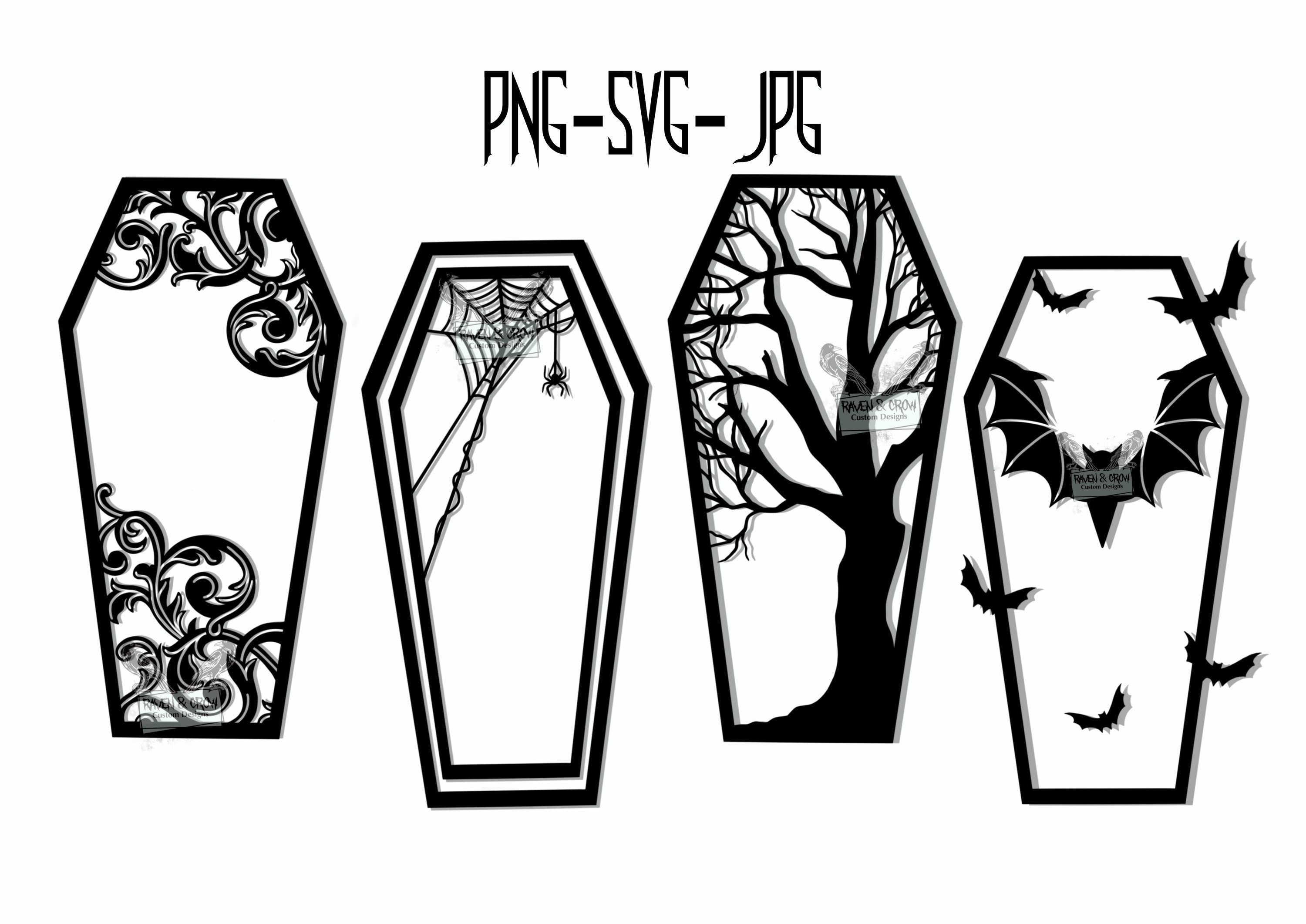 4x Coffin Halloween-spooky SVG Instant Download-png-jpg Files Included ...