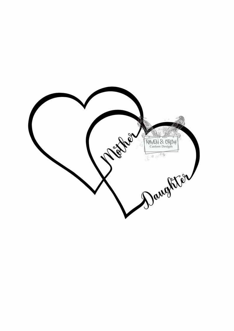 Mother and Daughter- Double Heart-instant Download- Svg-png-jpg Files ...