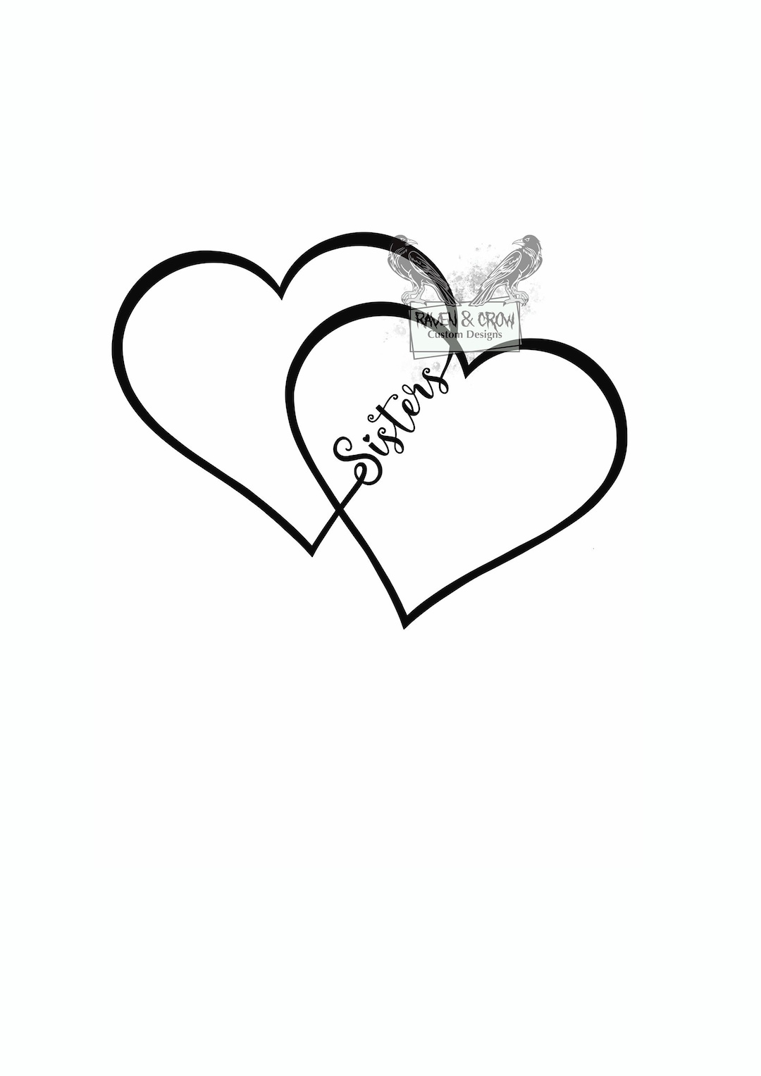 Sisters-double Heart- Instant Download- Svg-png-jpg Files Included ...