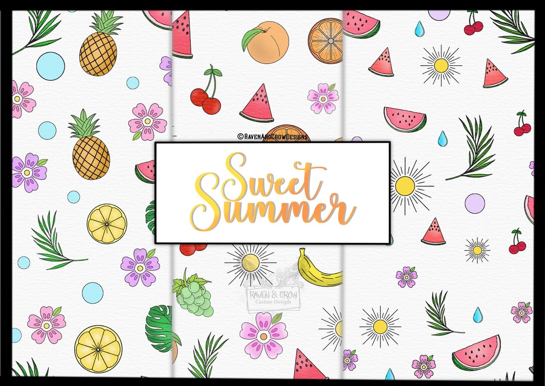 Sweet Summer - Summer Fruits - Seamless Pattern - PNG - PSD - JPEG ...