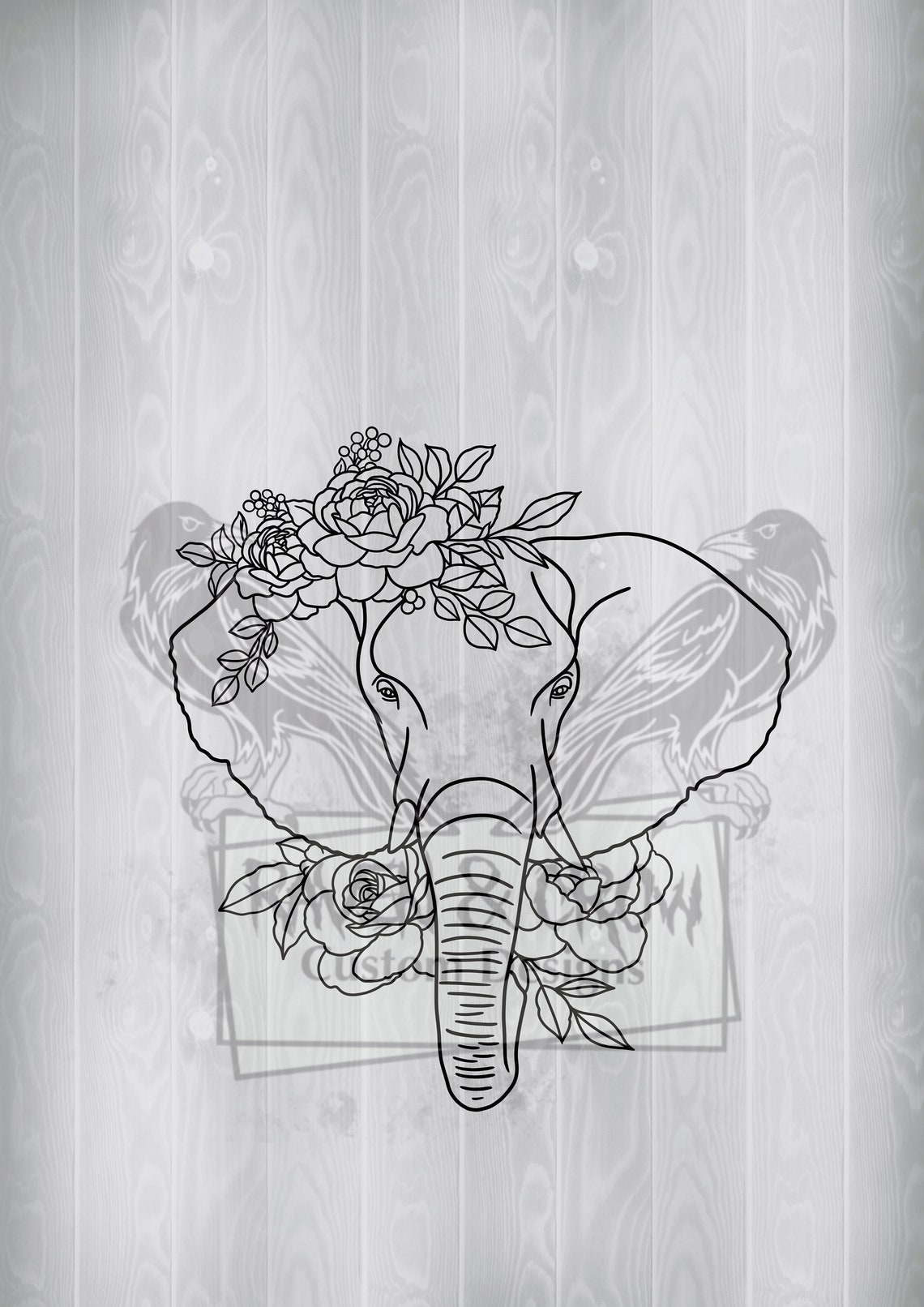 Floral Elephant Instant Download Svg-png-jpg Files Included - Etsy